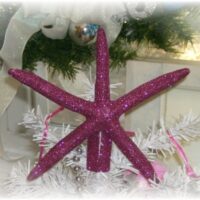 Handmade Glittered Starfish Christmas Tree Topper