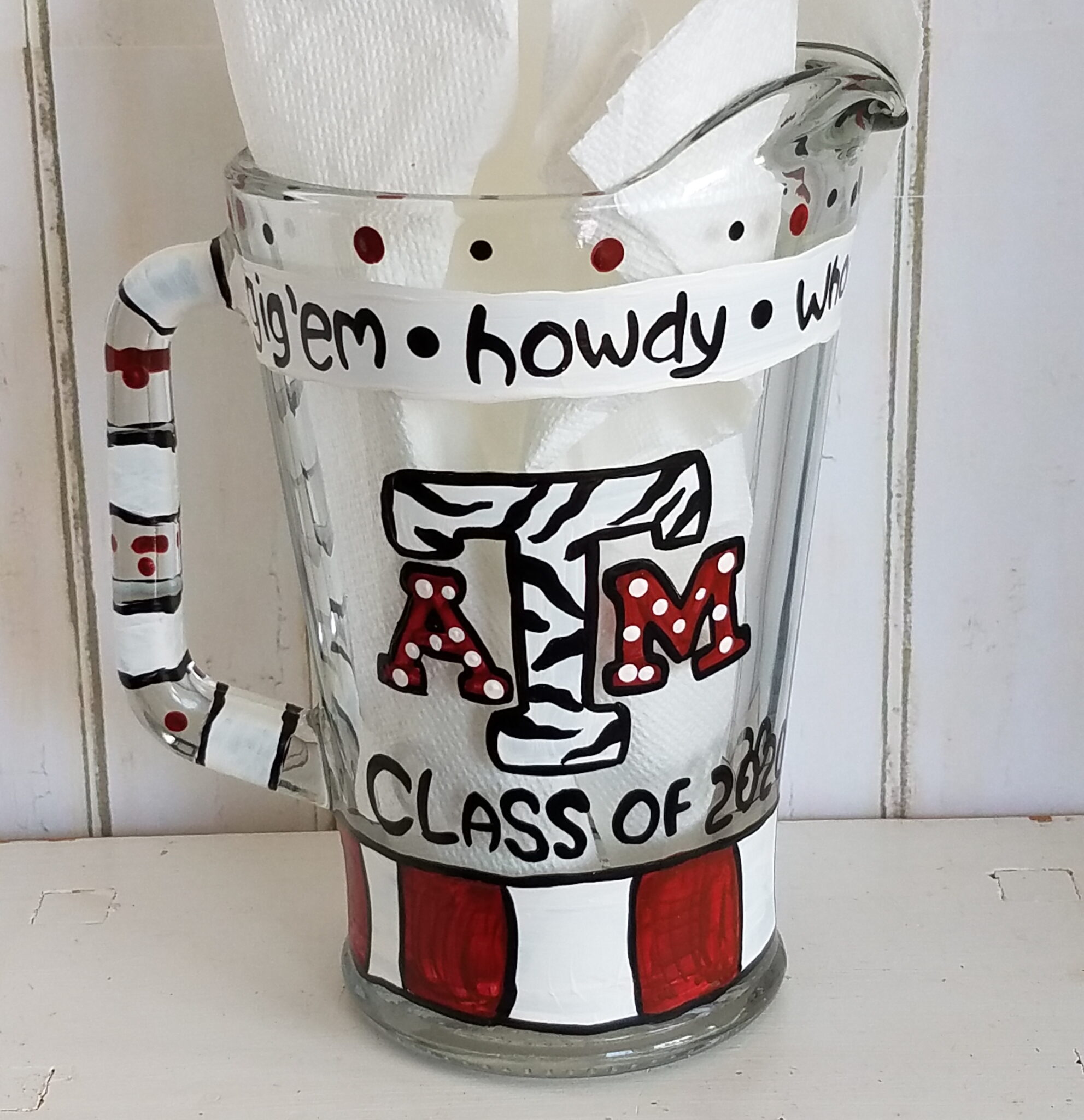 Custom Painted Aggie Ring Dunk Pitcher
