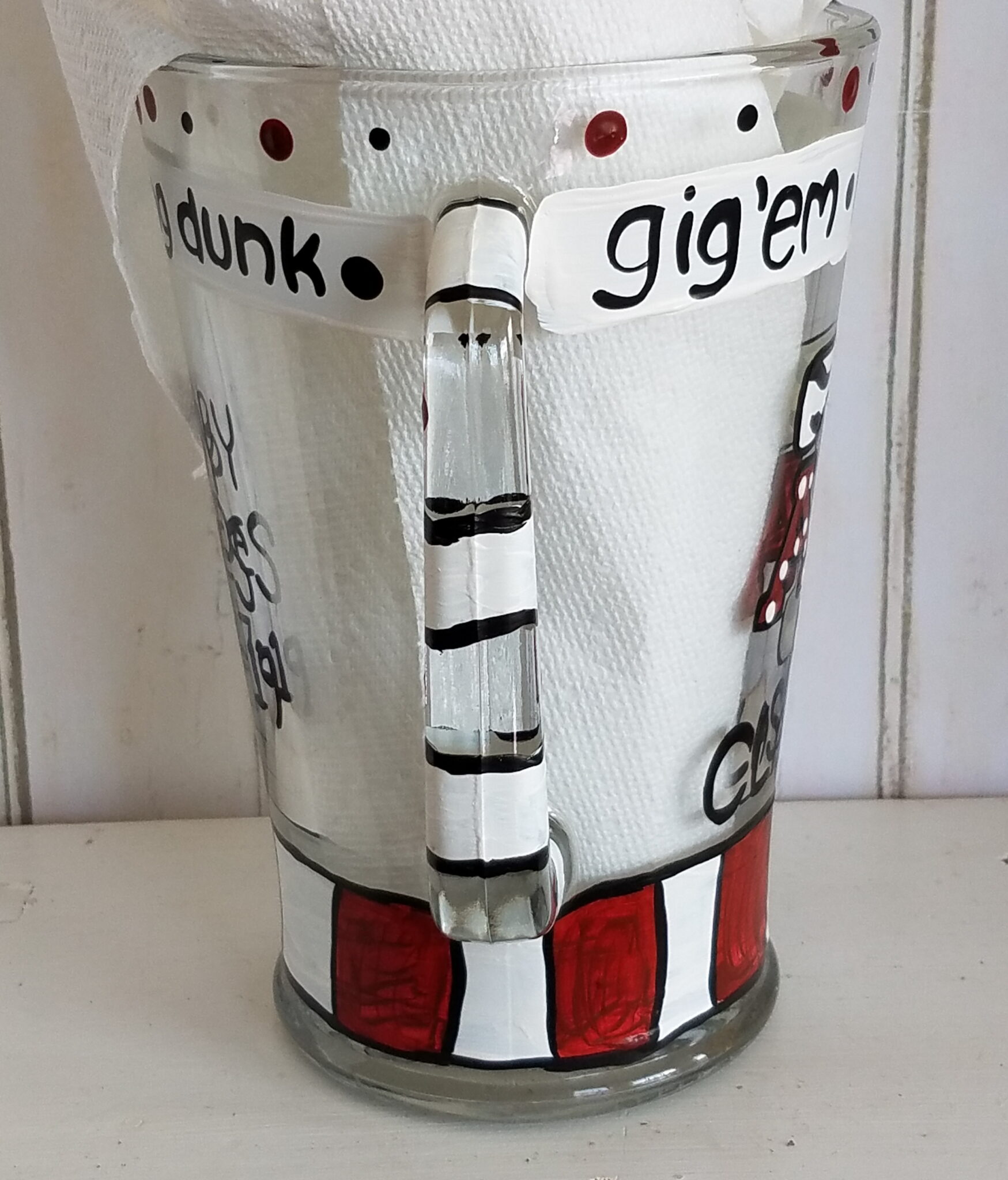 Custom Painted Aggie Ring Dunk Pitcher