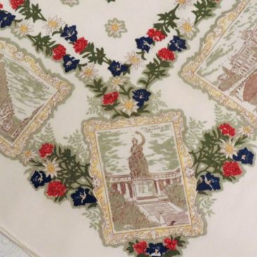 Vintage German Tablecloth, European Decor