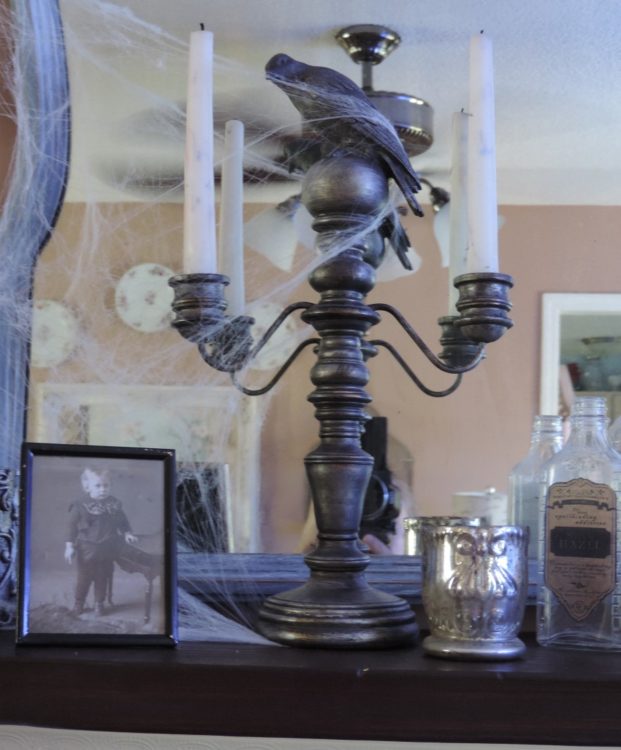 A Spooky DIY Haunted Library Inspired Halloween Mantel