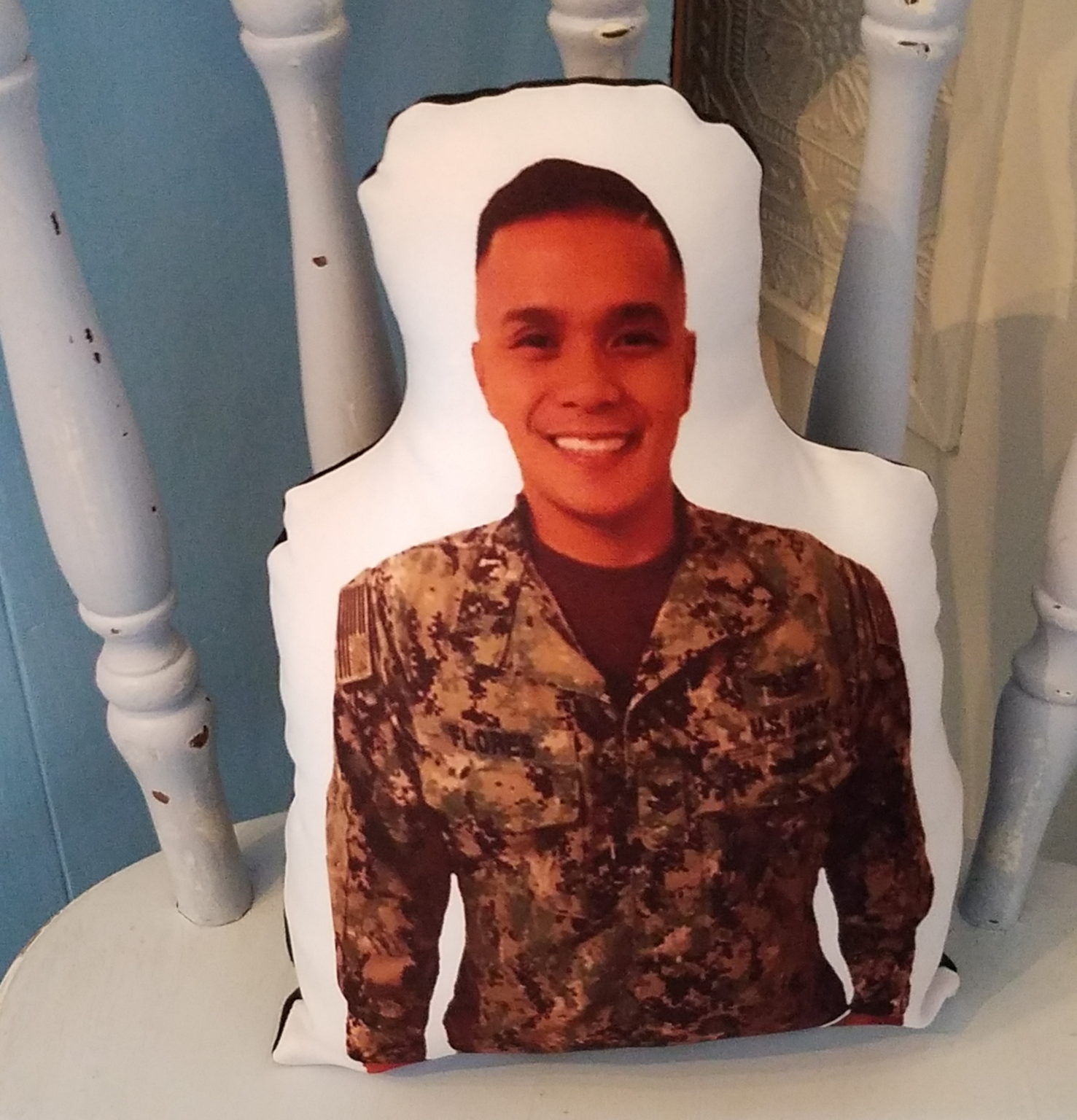 Personalized U.S. Armed Forces Military Soldier Photo Gift Pillow