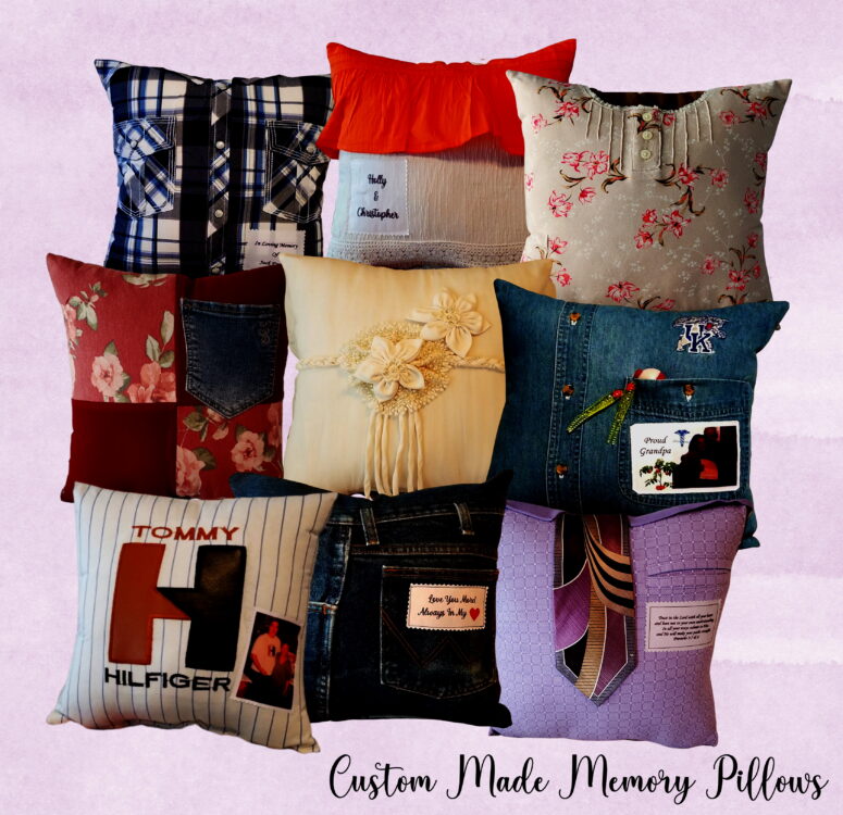Custom Memory Pillow Made From Loved One's Clothing, Bereavement Gift
