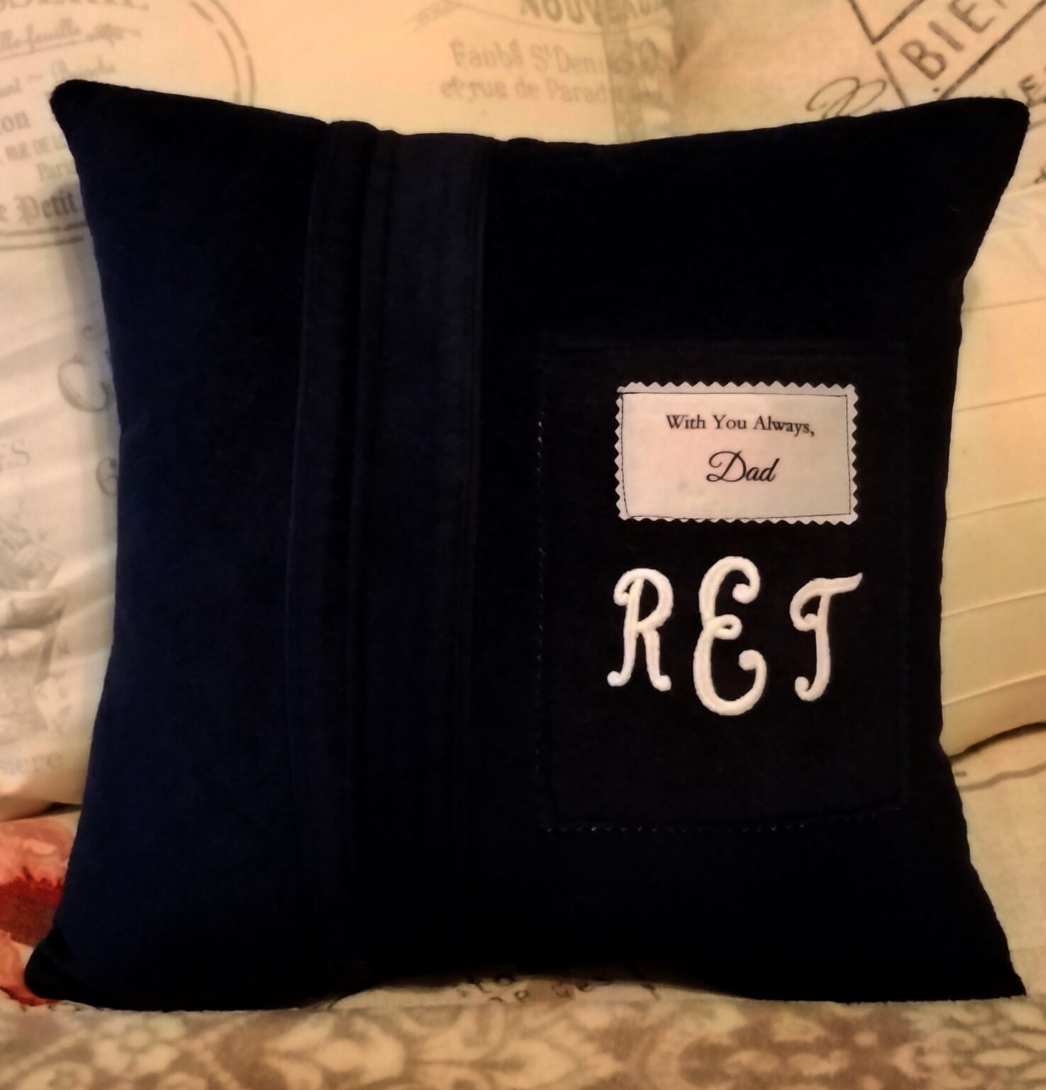 Custom Memory Pillow Made From Loved One's Clothing, Bereavement Gift