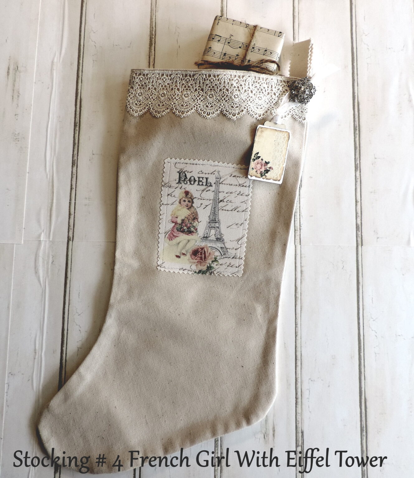 Vintage Victorian Style Heirloom Christmas Stocking