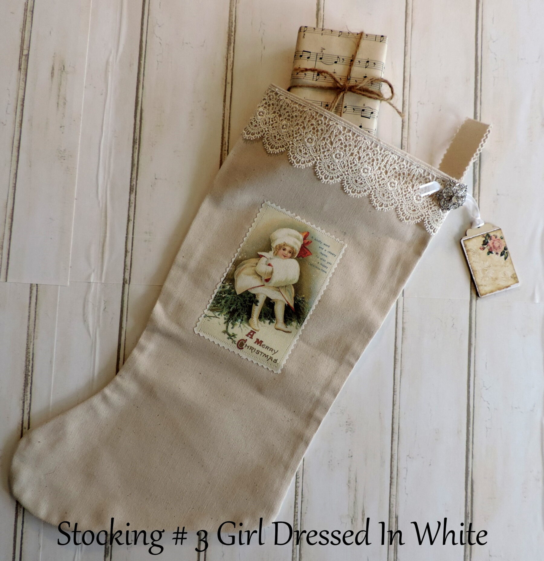 Vintage Victorian Style Heirloom Christmas Stocking