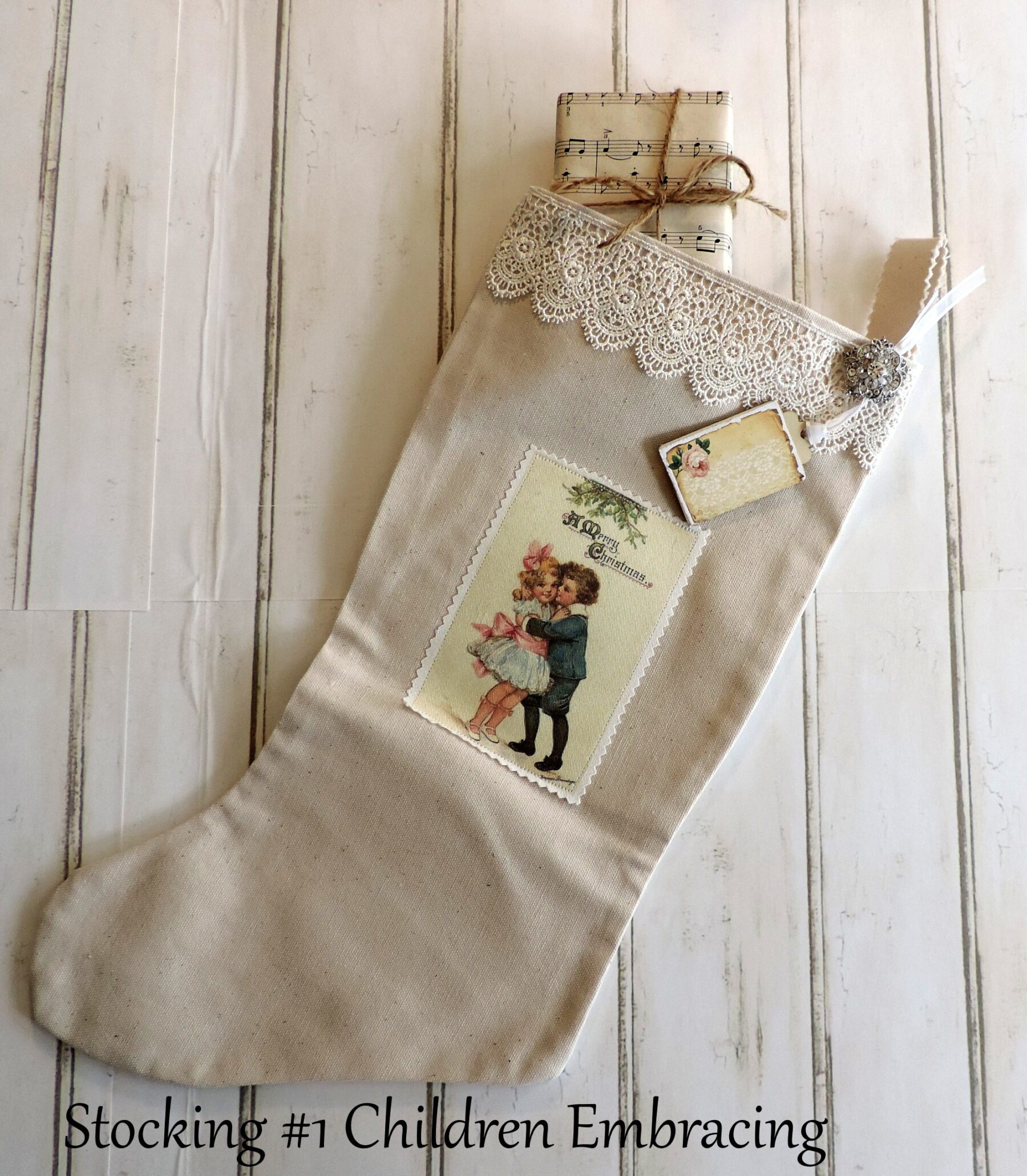 Vintage Victorian Style Heirloom Christmas Stocking