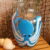 Cute Hand Painted Blue Octopus Vase, Table Centerpiece