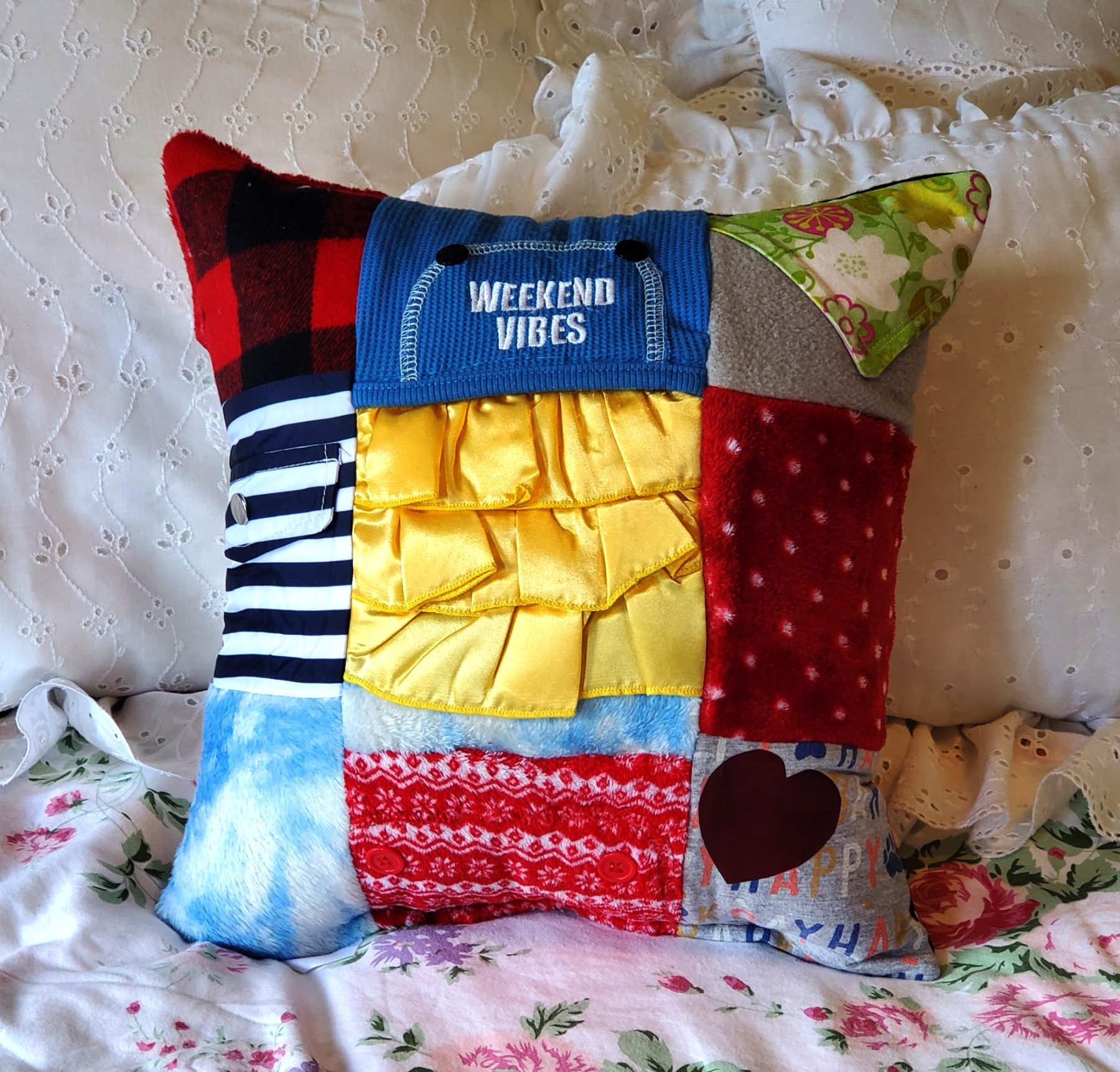 Custom Pet Memory Pillow Made From Pet Clothing & Bedding