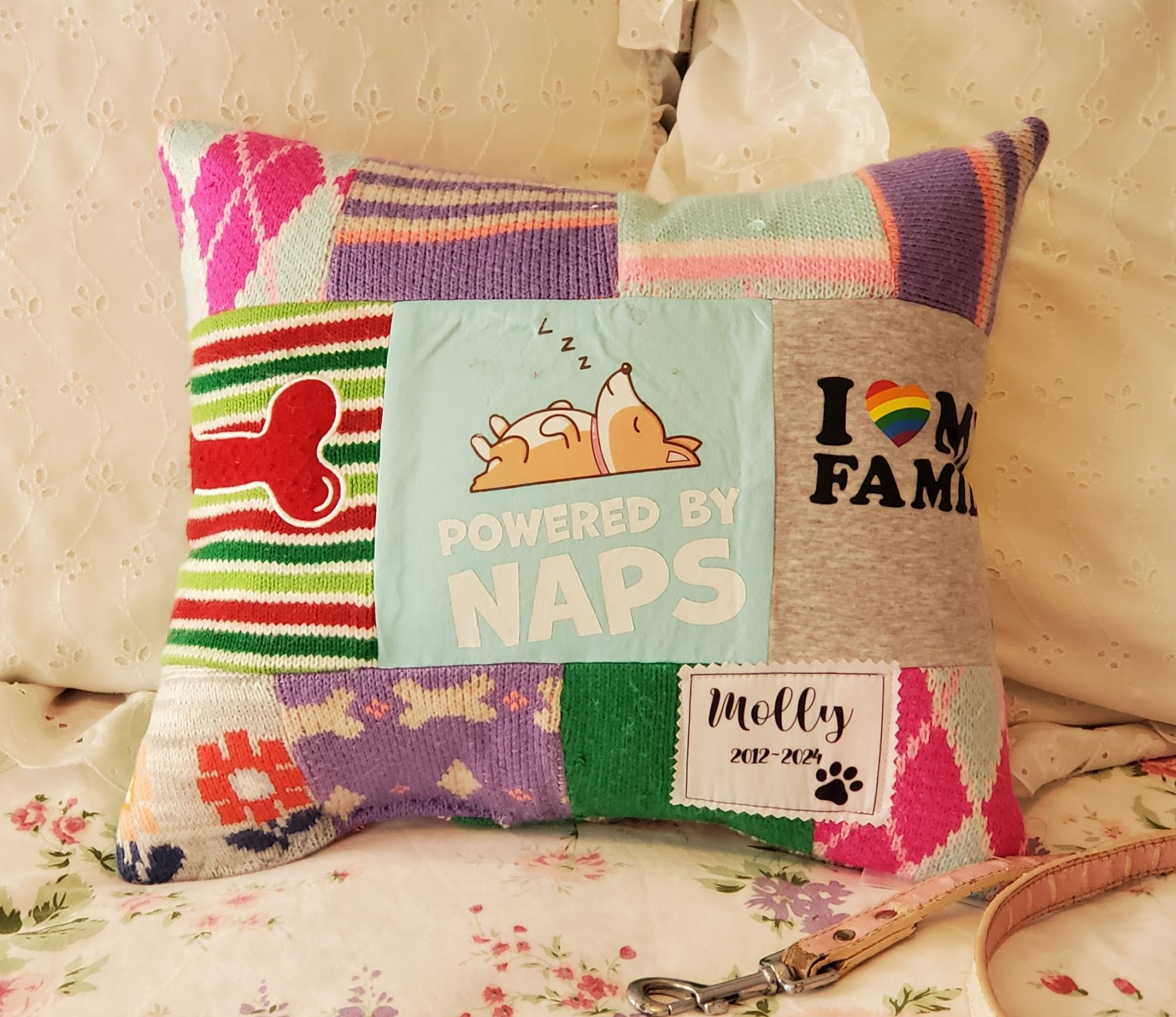 Custom Pet Memory Pillow Made From Pet Clothing & Bedding